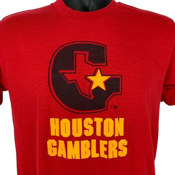 Vintage | Shirts | Vintage Houston Gamblers T Shirt Mens Small 8s Usfl ...